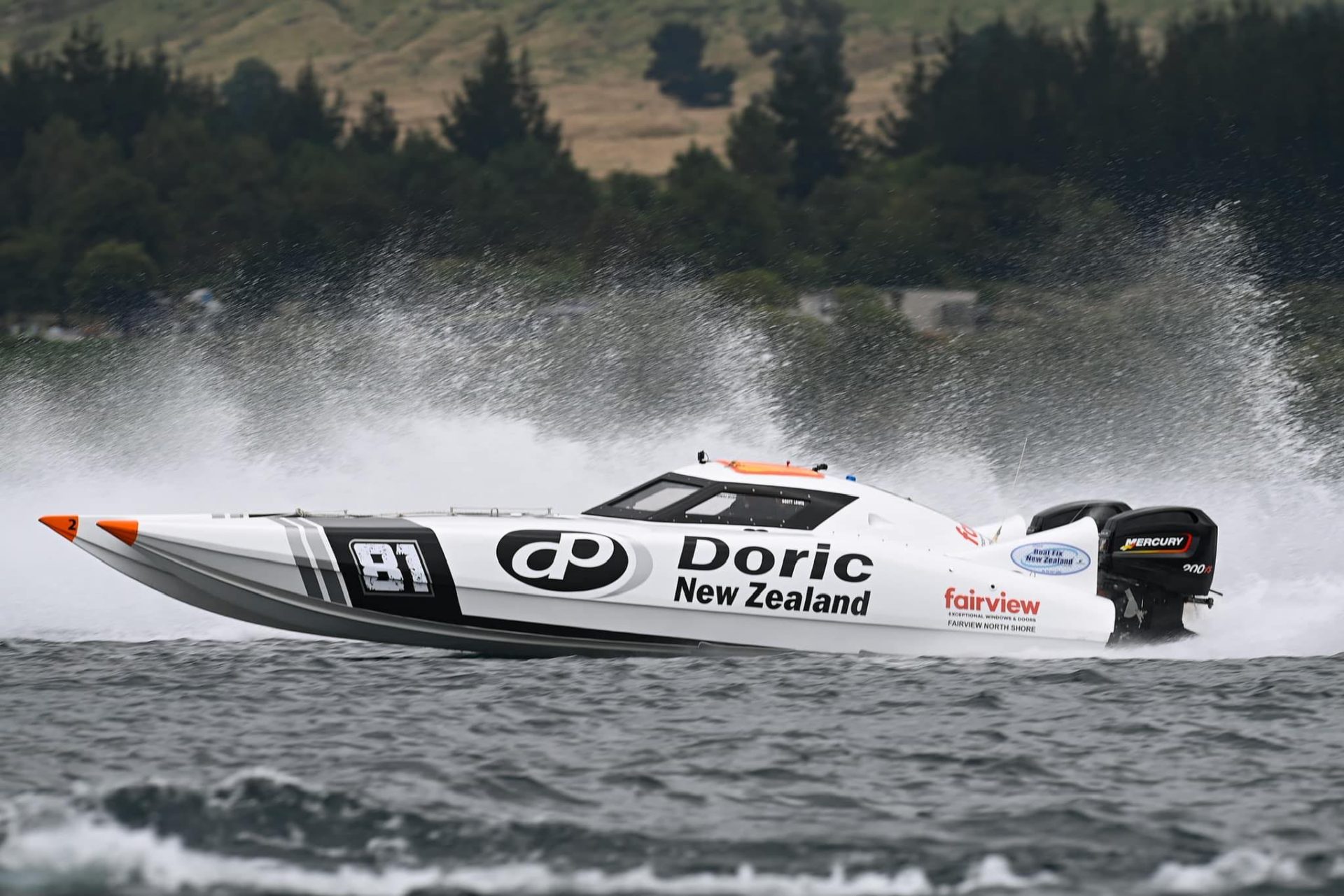 Off-shore Powerboat Action: Doric NZ is the 26ft Shifty CAT taking on ...
