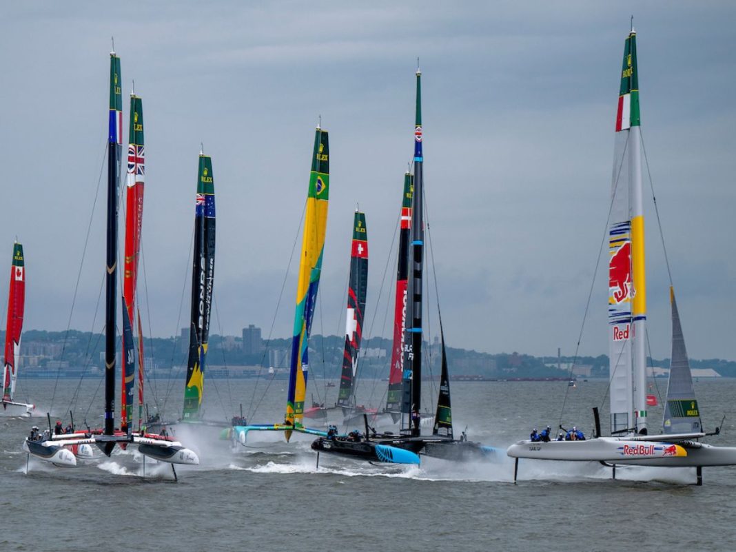 Final fleet race drama as Kiwis scrape through as SailGP New York ...