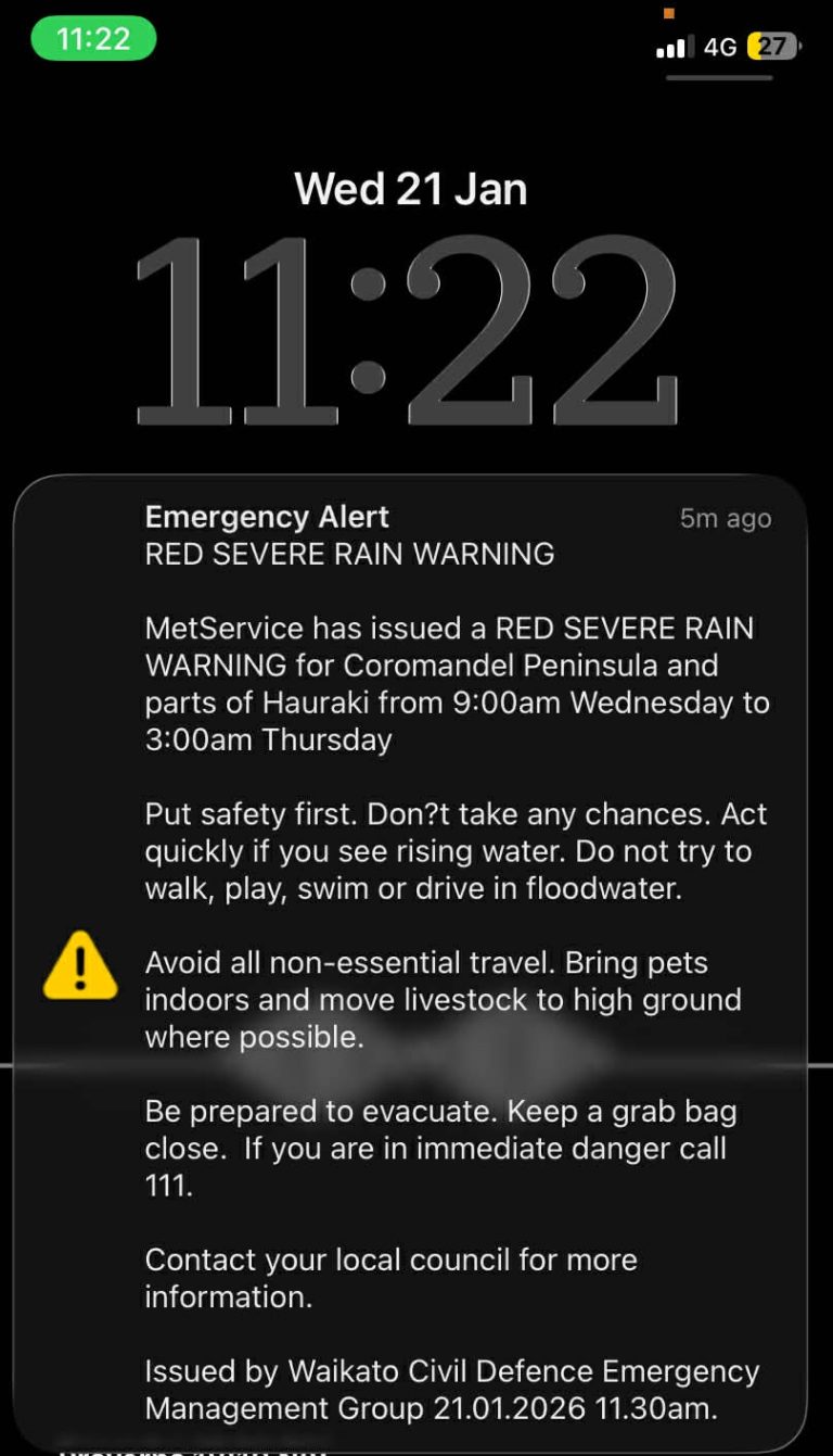 Red rain warning issued for Coromandel Peninsula as severe weather sets ...